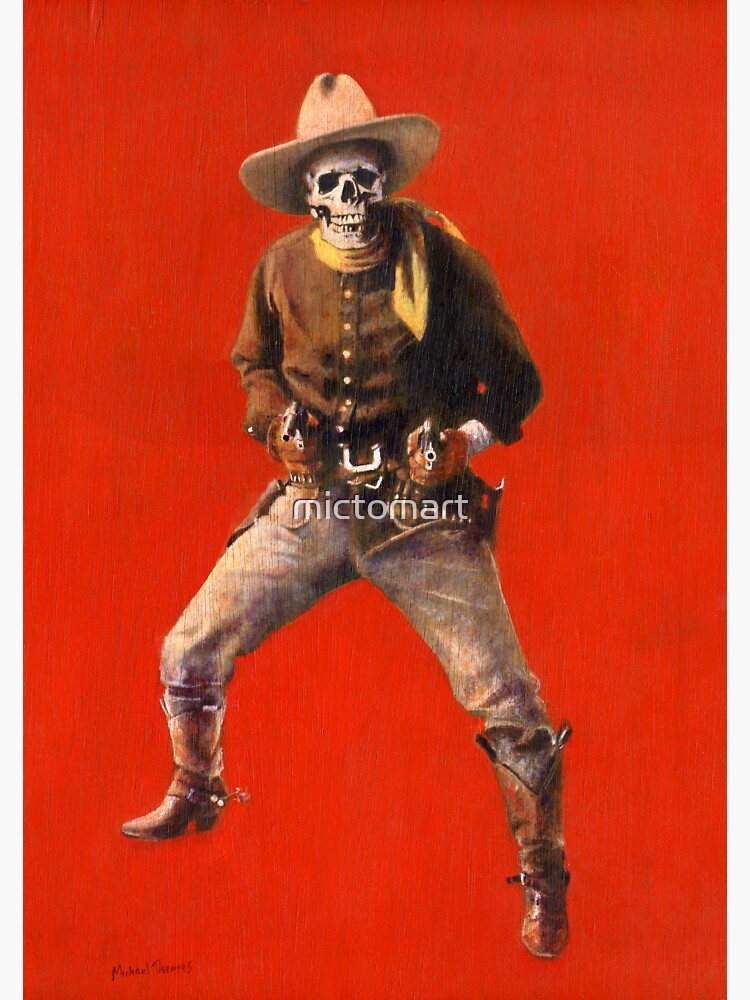 "Vintage Skeleton Cowboy" Sticker for Sale by mictomart | Redbubble