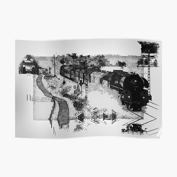 "Steam Train Ride - Vintage Trains" Poster for Sale by NaturePrints ...
