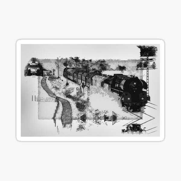 "Steam Train Ride - Vintage Trains" Sticker for Sale by NaturePrints ...