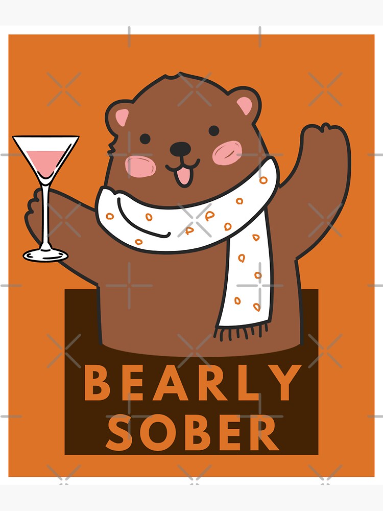 "WOOFZ® Bearly Sober Barely Bear Drinking Party" Sticker for Sale by ...