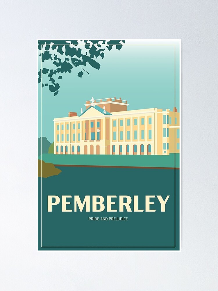 Póster «Art Deco Pemberley de Orgullo y prejuicio Ilustración» de ...