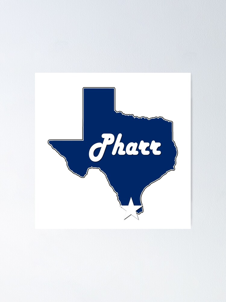 "Pharr Texas City Lone Star State Map Navy Blue" Poster for Sale by ...