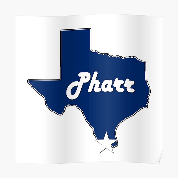 "Pharr Texas City Lone Star State Map Navy Blue" Poster for Sale by ...