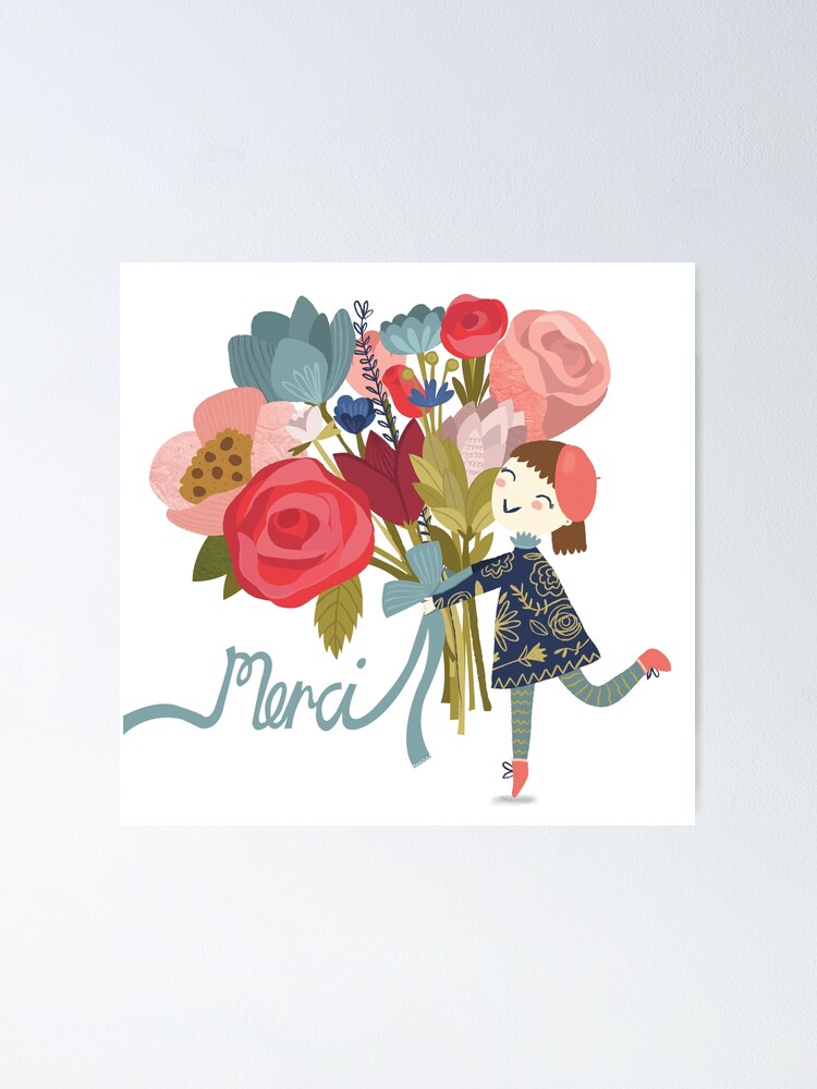 "Merci" Poster by KateMerrittshop | Redbubble