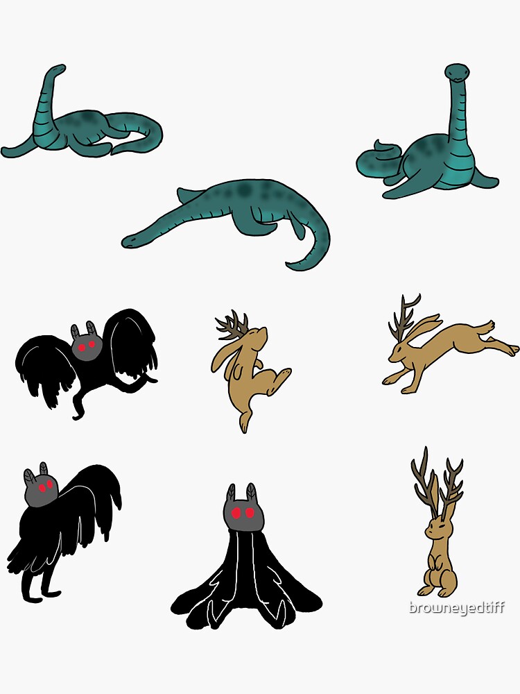 "Cryptids" Sticker by browneyedtiff | Redbubble
