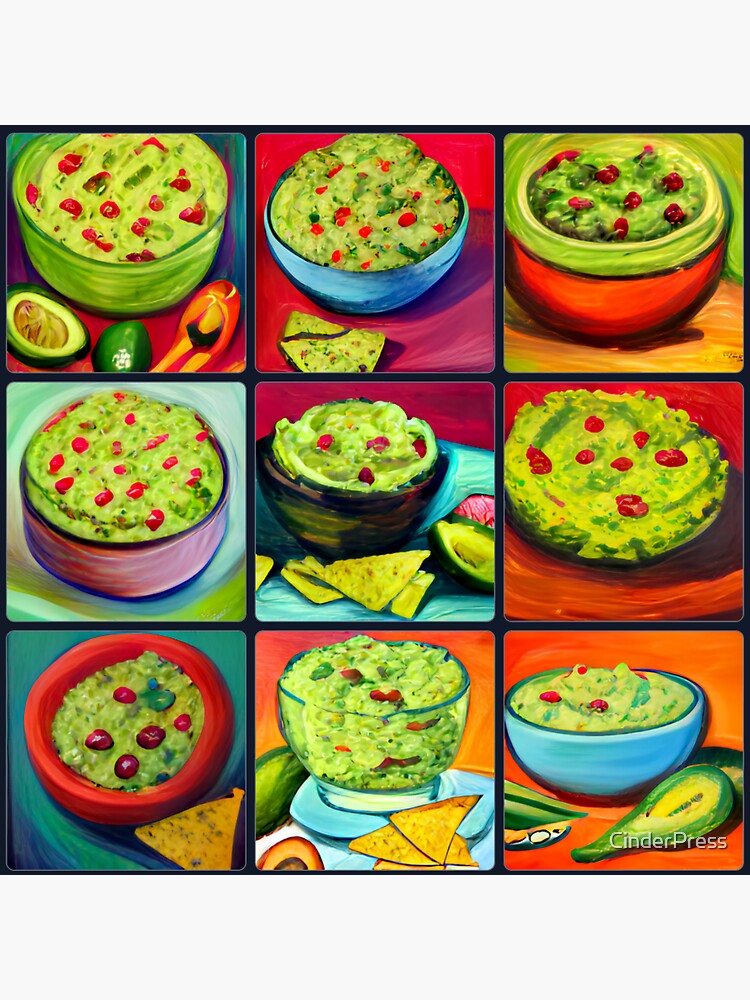 "Spicy Guacamole art / Avocadoes art" Sticker for Sale by CinderPress ...