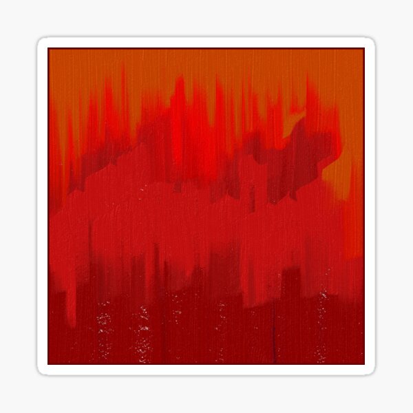 "Oil Painted Red Square " Sticker for Sale by SketcherStudio | Redbubble