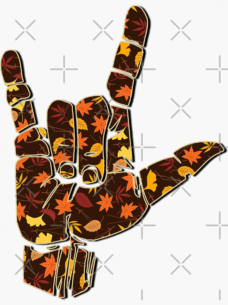 "Autumn Forest Leaf, American Sign Language" Sticker for Sale by levsal ...