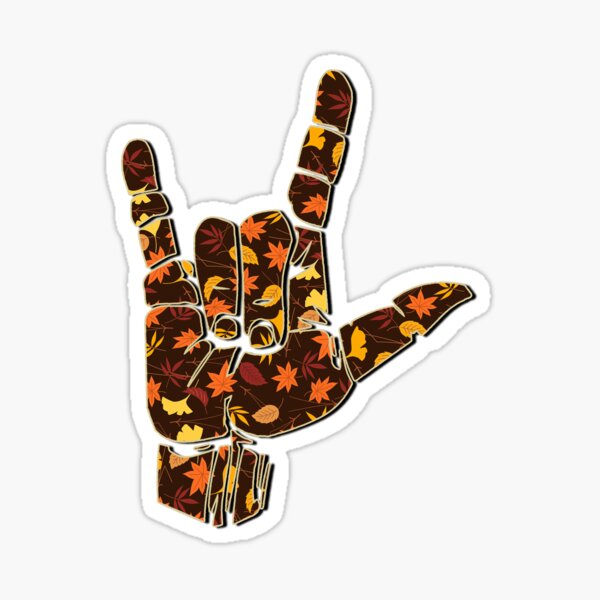 "Autumn Forest Leaf, American Sign Language" Sticker for Sale by levsal ...