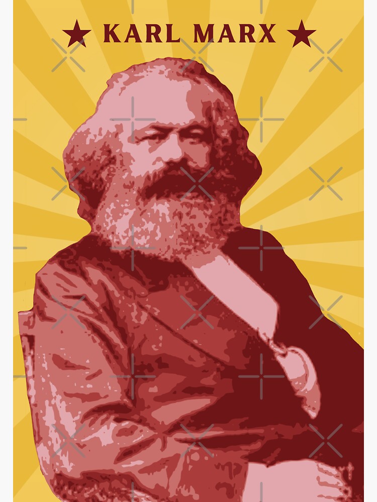 "Retro Karl Marx Portrait - no border" Sticker for Sale by ...