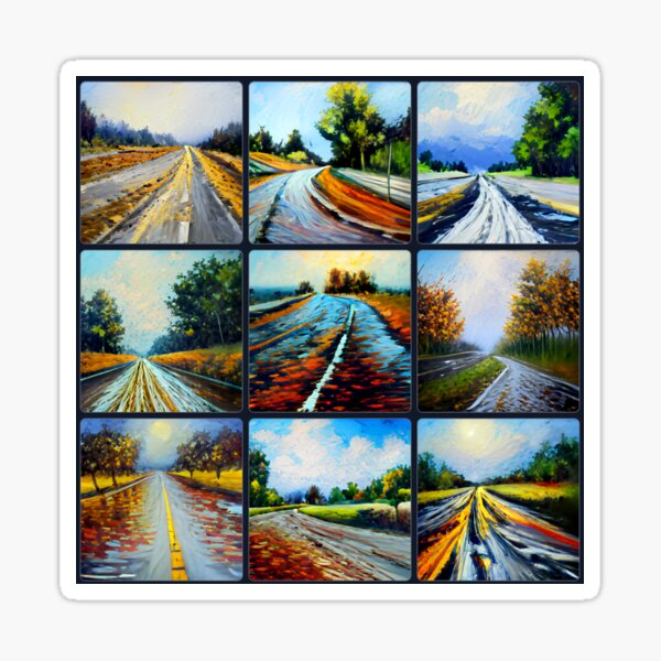 "Road Safety art / Roads. Paths art" Sticker for Sale by CinderPress ...