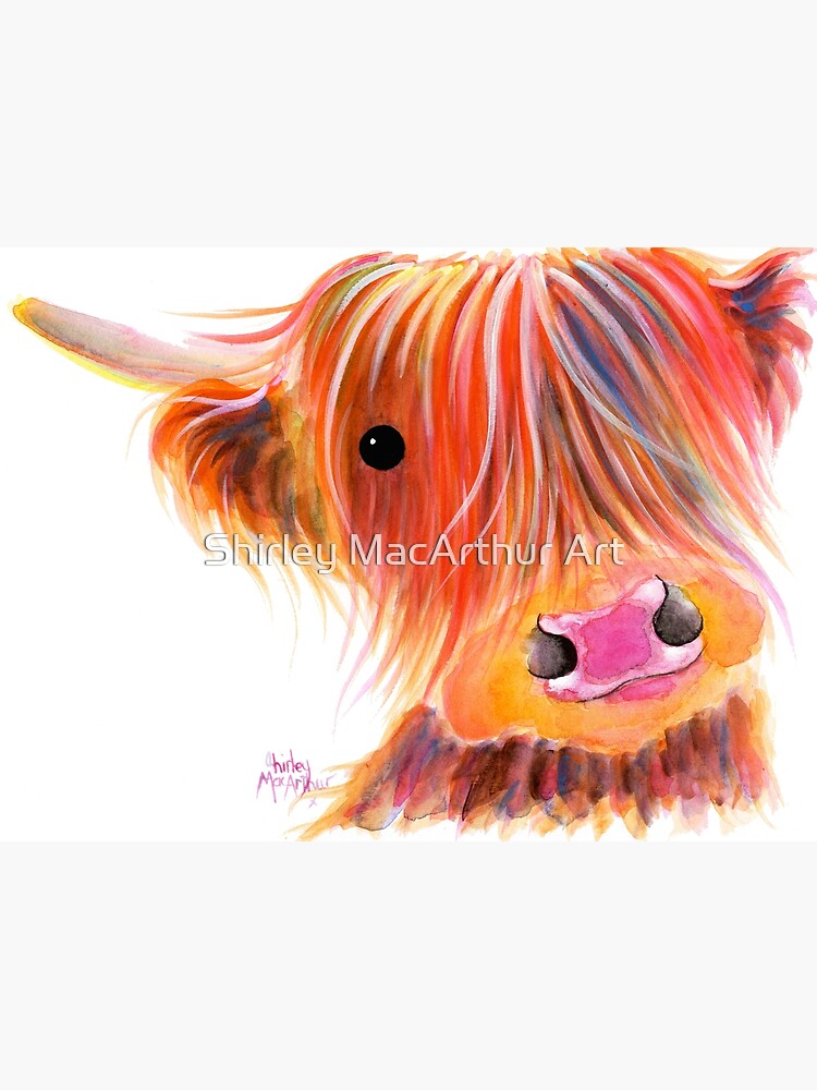Scottish Highland Cow PRiNT ' SWEET SATSUMA ' by Shirley MacArthur ...