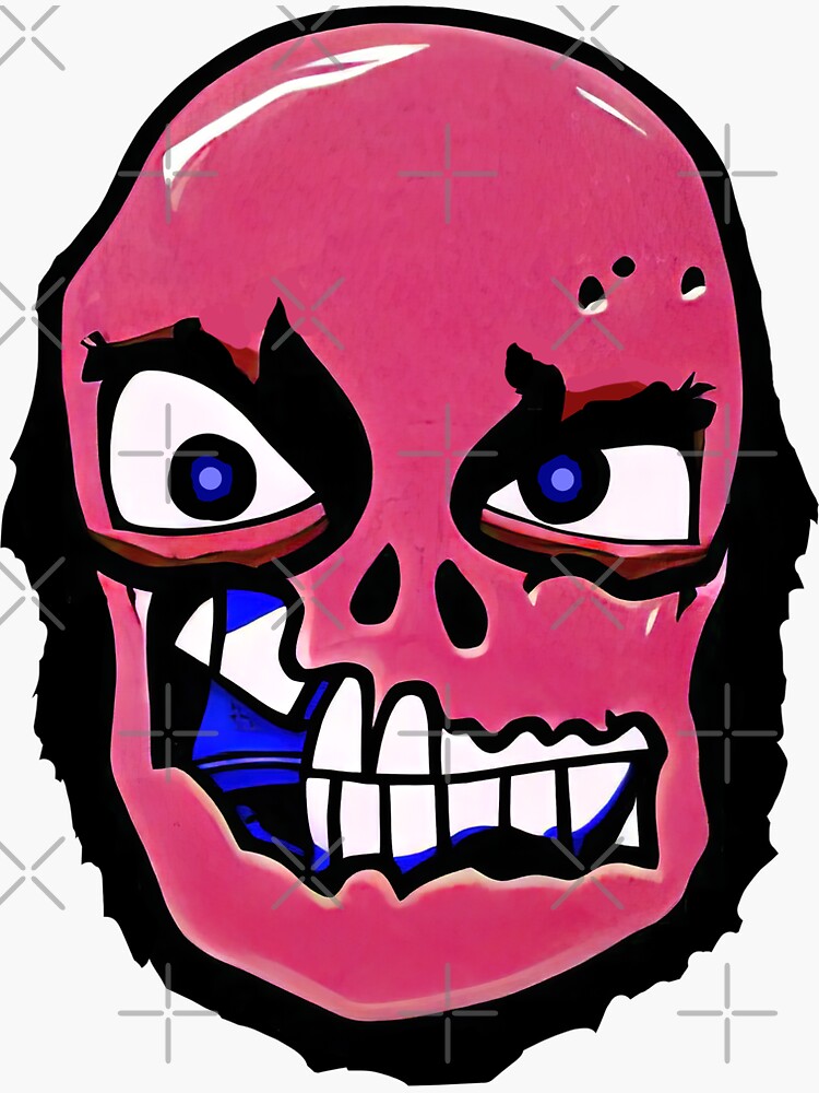 "Zombie Head Red Horror Sticker Illustrated " Sticker for Sale by ...
