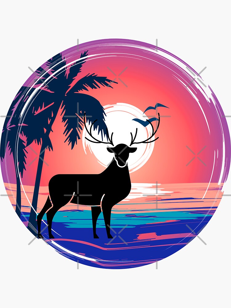 "Vintage Retro Sunset Art Of Zoo" Sticker for Sale by Pmccreations ...