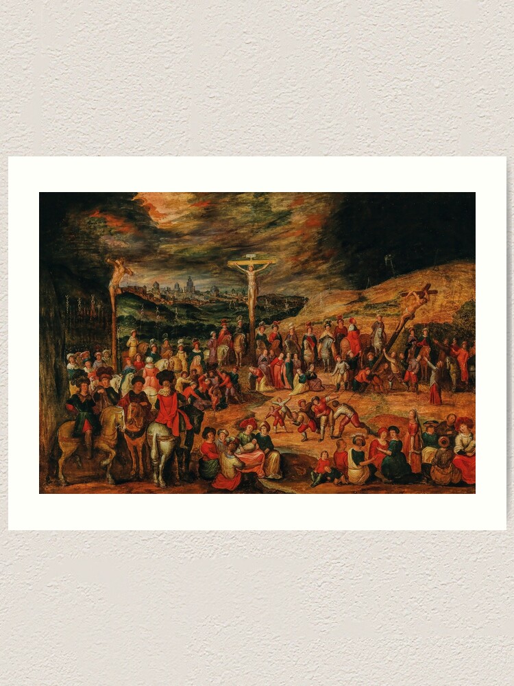 "The Crucifixion on Mount Calvary | Frans Francken I | 1590 Renaissance Gospel Biblical Art" Art ...