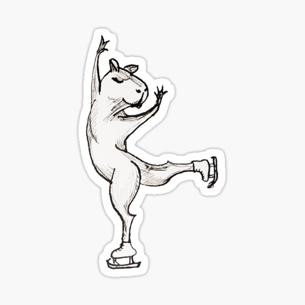 "Figure Skating Capybara" Sticker for Sale by amyelyse | Redbubble
