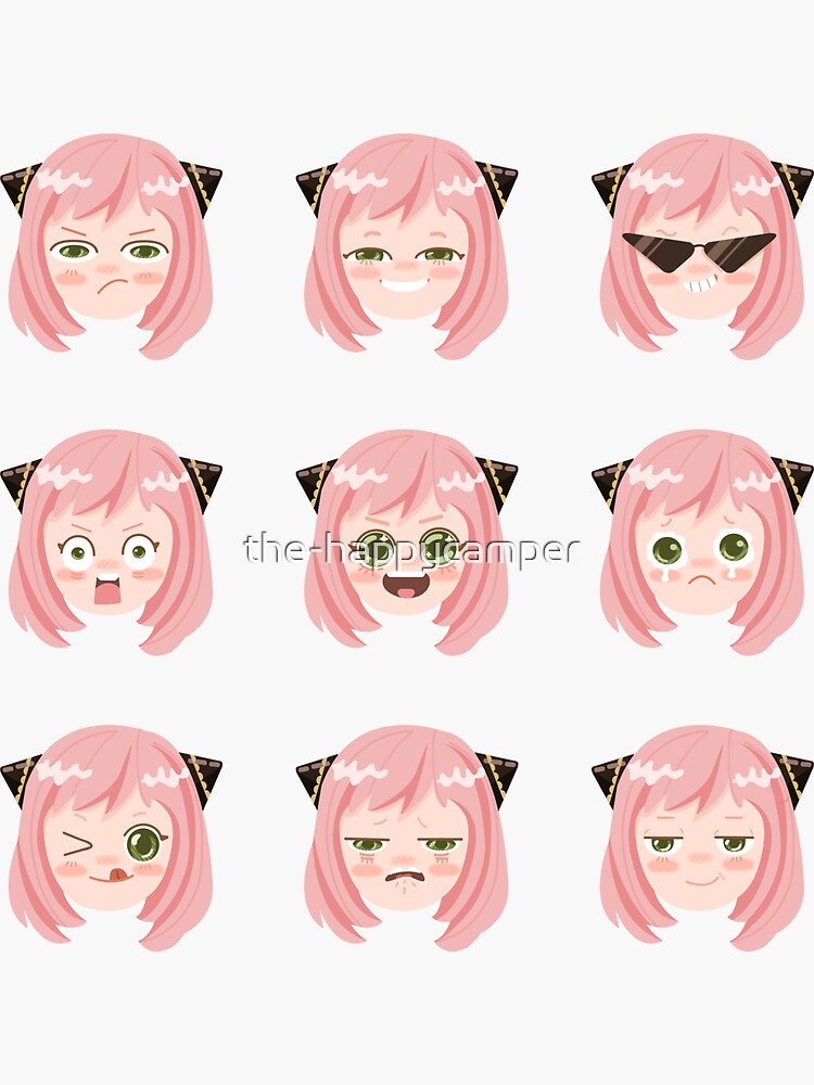 "The Many Faces of Anya" Sticker for Sale by the-happycamper | Redbubble