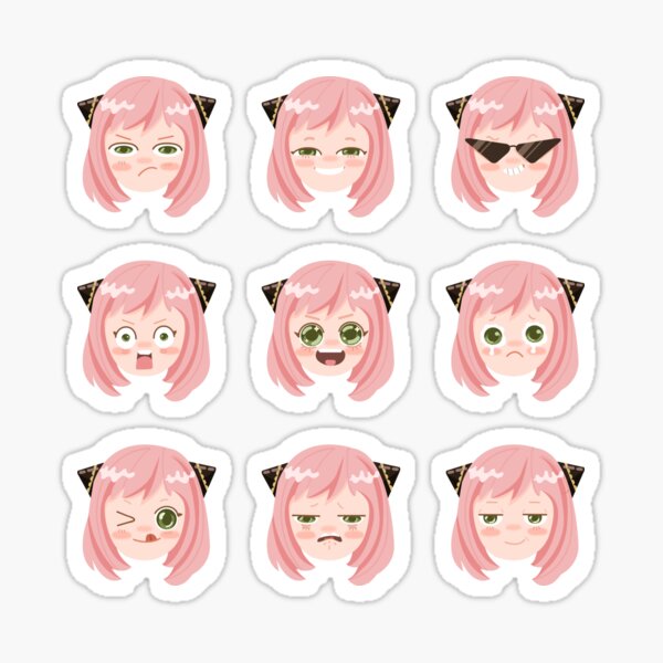 "The Many Faces of Anya" Sticker for Sale by the-happycamper | Redbubble