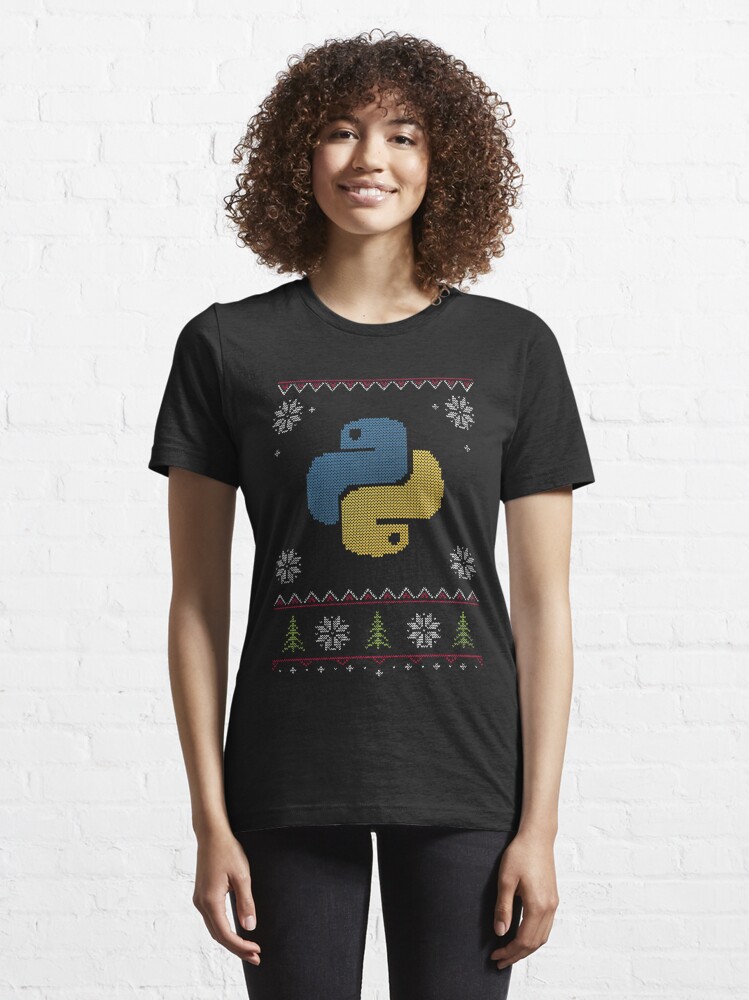 "Python Programmer Ugly Sweater Christmas" T-shirt for Sale by vladocar ...