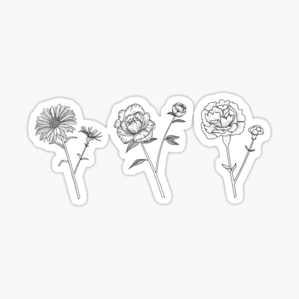 "Fine Line Flower Trio Pack" Sticker for Sale by BluebellPainter ...