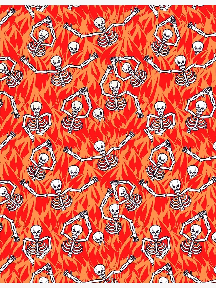"Red Orange Fire Skeletons" Poster for Sale by BigBadEG | Redbubble