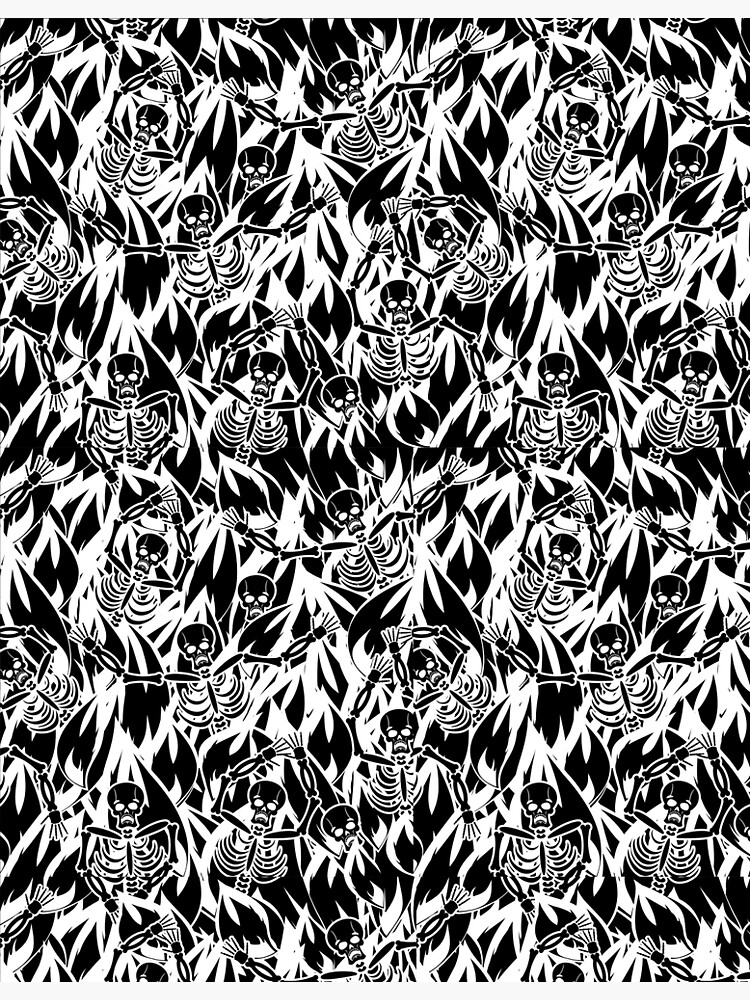 "Black and White Fire Skeletons" Poster for Sale by BigBadEG | Redbubble