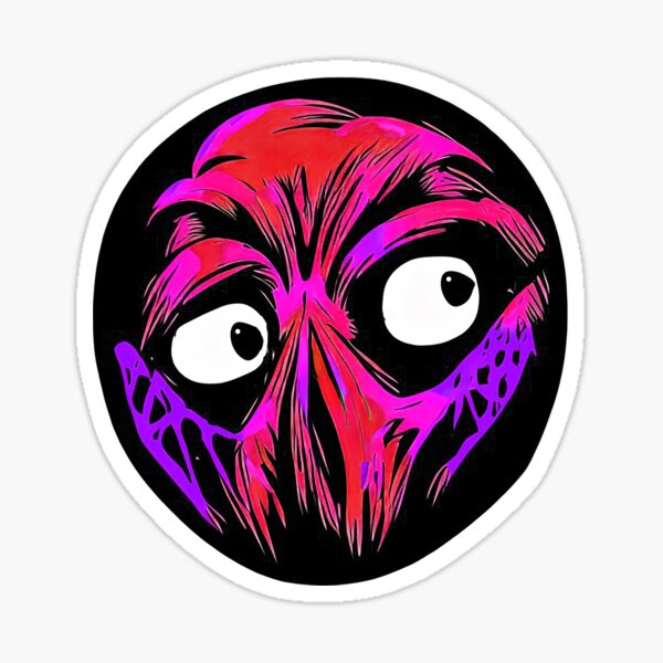 "Alien Scary Face Colorful Purple Illustrated " Sticker for Sale by ...