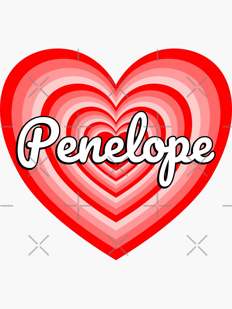 "I Love Penelope Heart Penelope Name Funny Penelope" Sticker for Sale ...