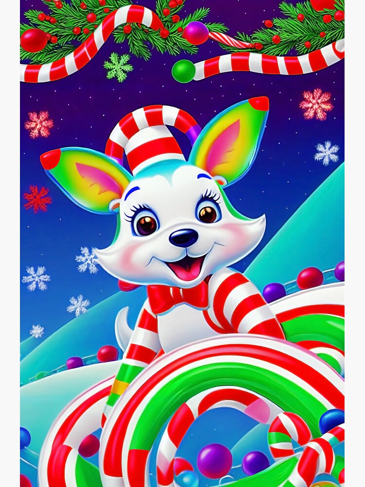 "Friendly Christmas Candy Cane Fox" Sticker for Sale by LuliandFriends | Redbubble
