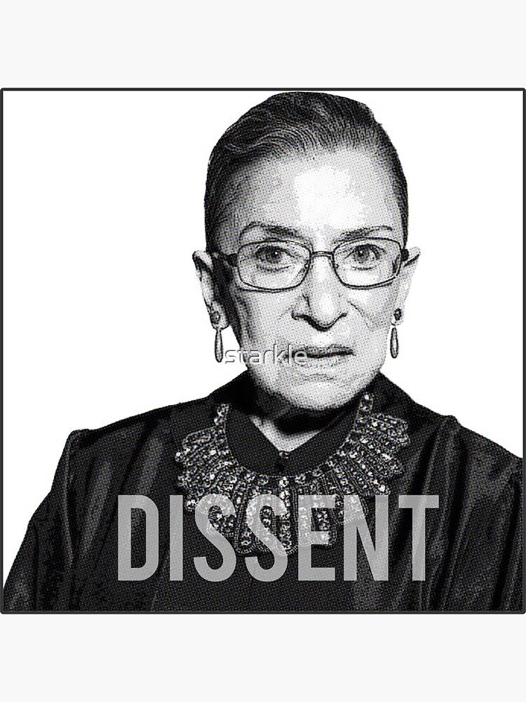 "Ruth Bader Ginsburg RBG - DISSENT Collar" Sticker for Sale by starkle ...