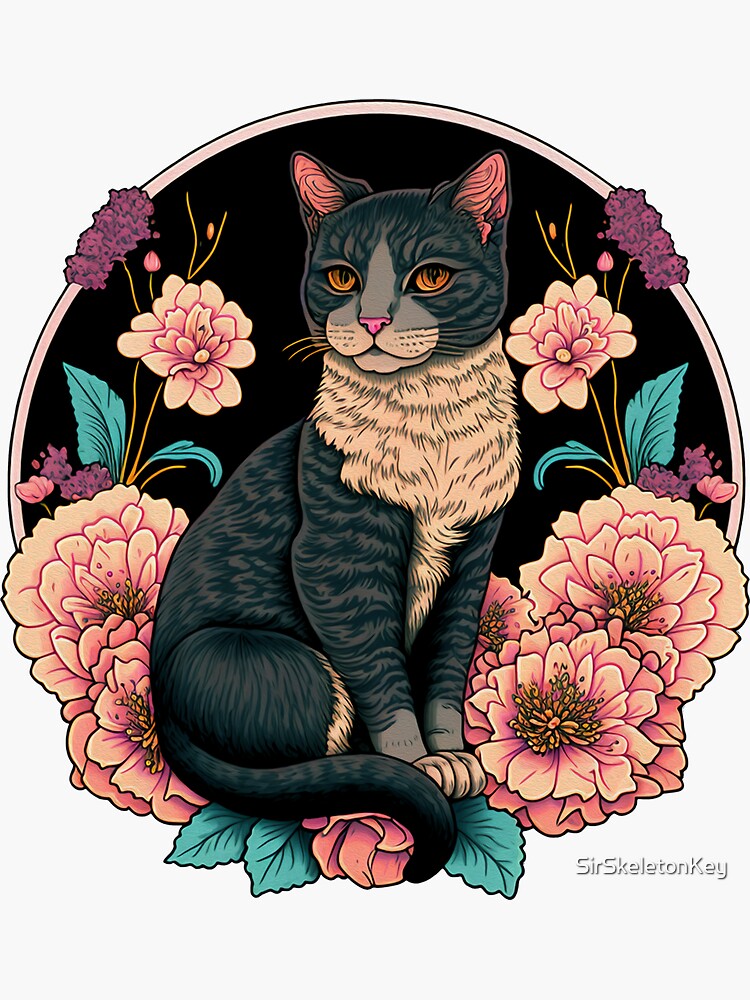 "Nala and Flowers" Sticker for Sale by SirSkeletonKey | Redbubble