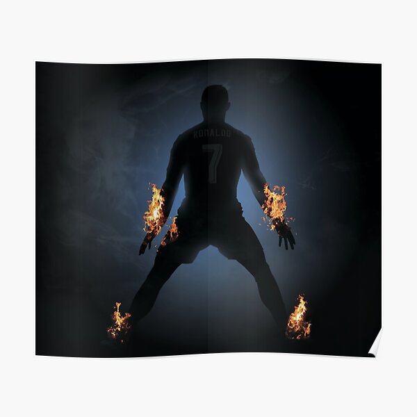 "Cristiano Ronaldo Flames" Poster by NickB17 | Redbubble