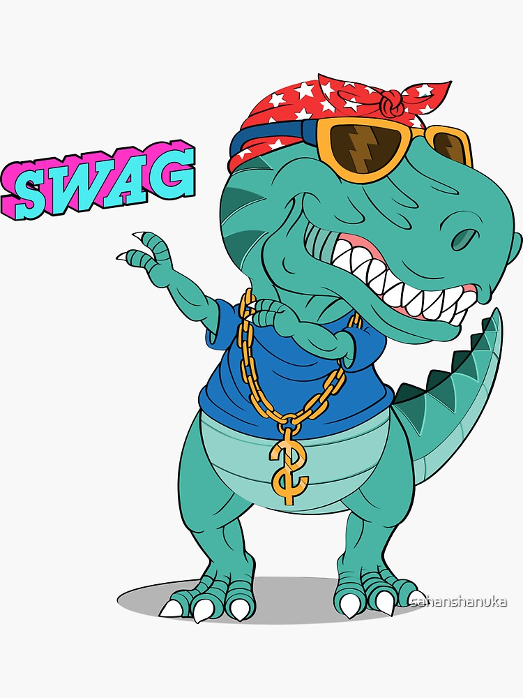 "Swag dinosaur" Sticker for Sale by sahanshanuka | Redbubble