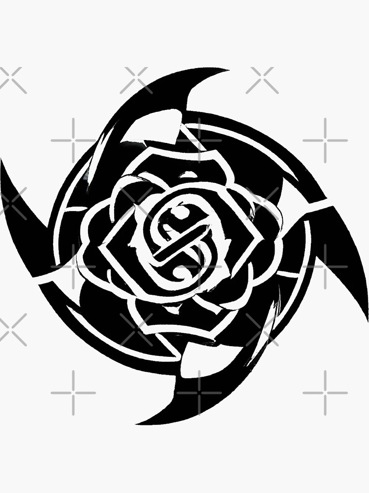 "Black Rose Crest" Sticker for Sale by UCHUUCOMPANY | Redbubble