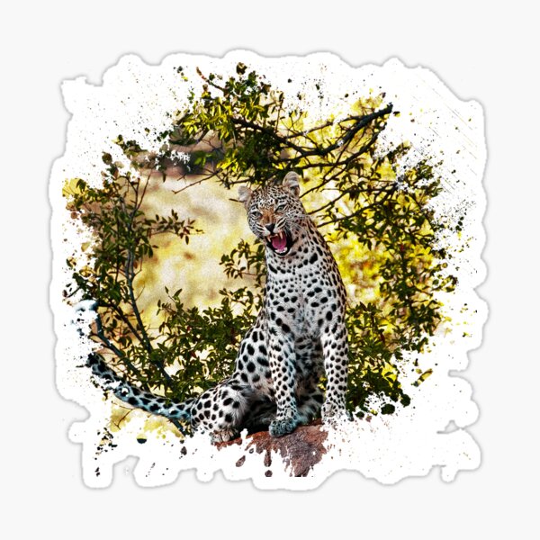"Leopard" Sticker for Sale by Skvor | Redbubble
