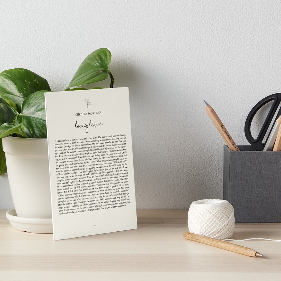 "Long Live Lyrics" Art Board Print for Sale by queseraseraa | Redbubble