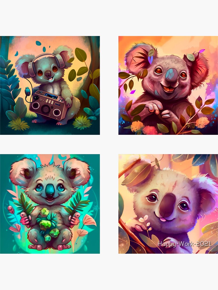 "Cute Koalas / Koala Bear / Nature / Rainforest / Wildlife / Sticker ...