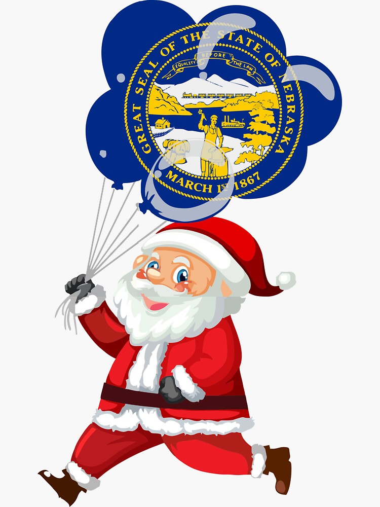 " Merry Christmas from Nebraska" Sticker for Sale by Fanzzi | Redbubble