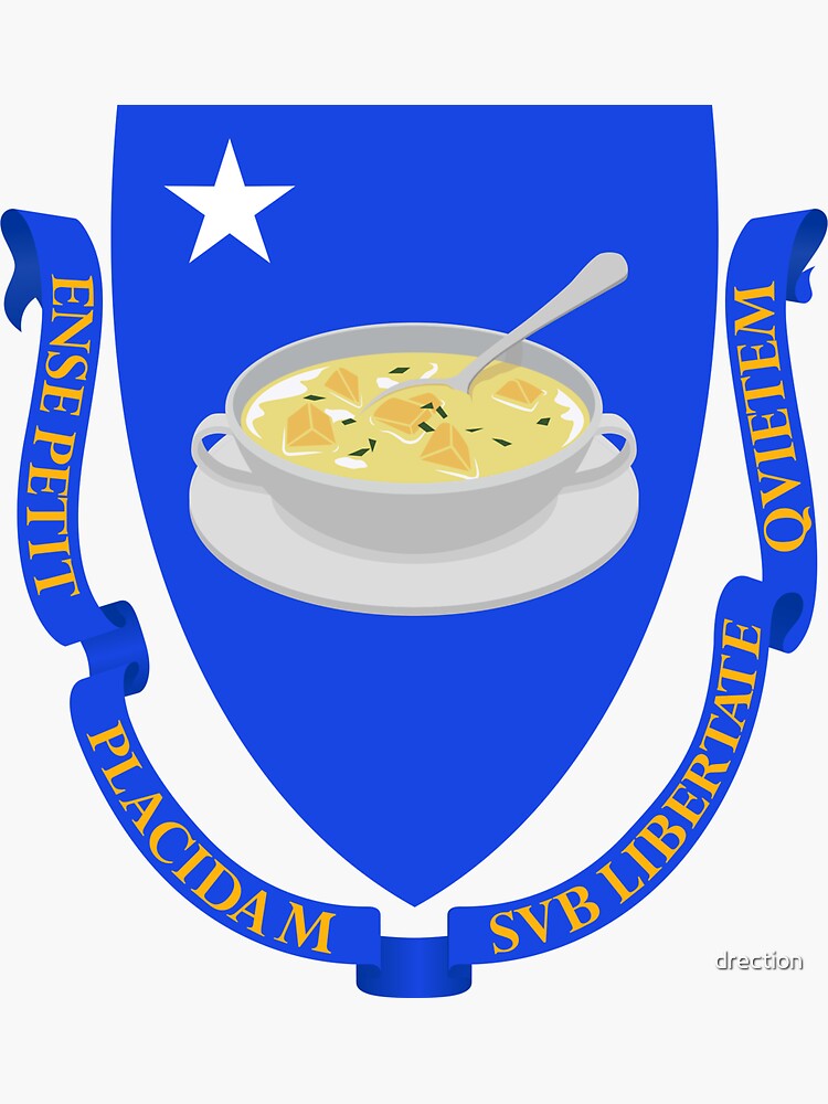 "Massachusetts New England Clam Chowder Flag" Sticker for Sale by ...