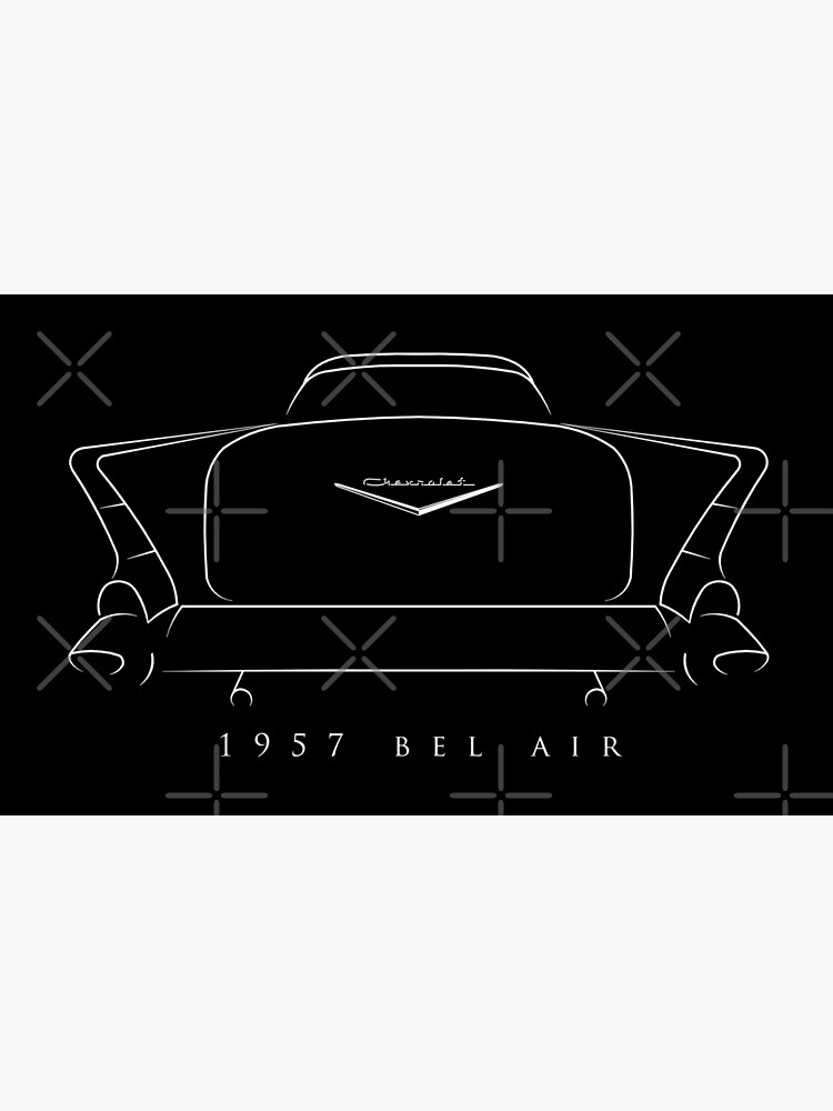 "1957 Chevy Bel Air - rear Stencil, white" Art Print for Sale by mal ...