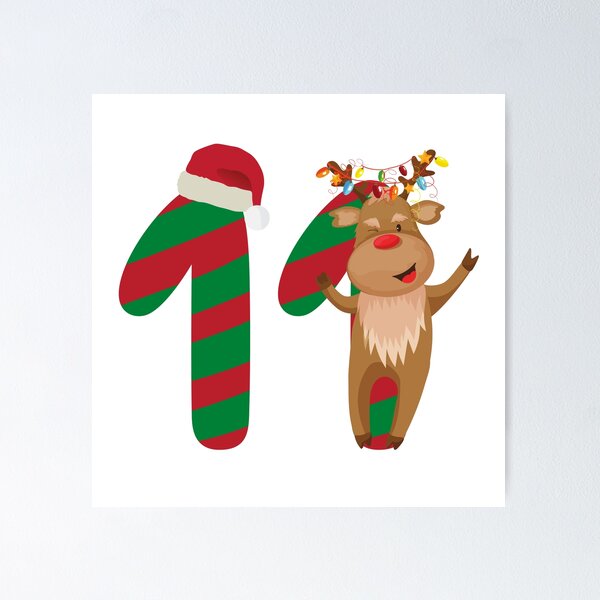 Póster for Sale con la obra «Navidad número 11. Número del calendario ...