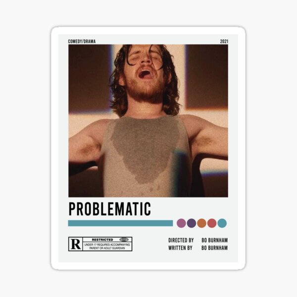 "Bo Burnham Inside Problematic Indie Aesthetic Poster Sticker" Sticker ...