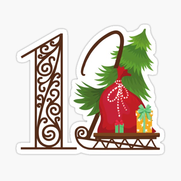 Pegatina «Navidad Número 12. Números del Calendario de Adviento» de ...