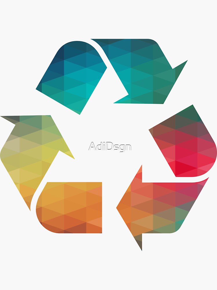 "Rainbow recycling symbol" Sticker for Sale by AdiDsgn | Redbubble