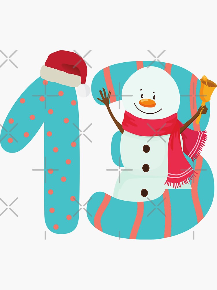 "Christmas Number 13. Advent Calendar Number 13" Sticker for Sale by trendingatees | Redbubble