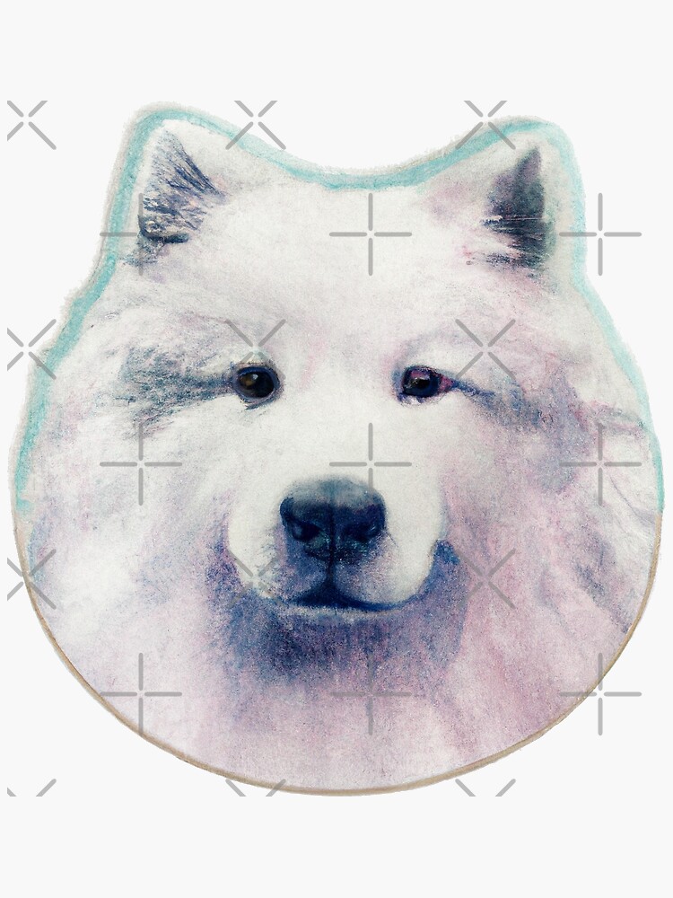 "[sticker] samoyed portrait" Sticker for Sale by perropals | Redbubble