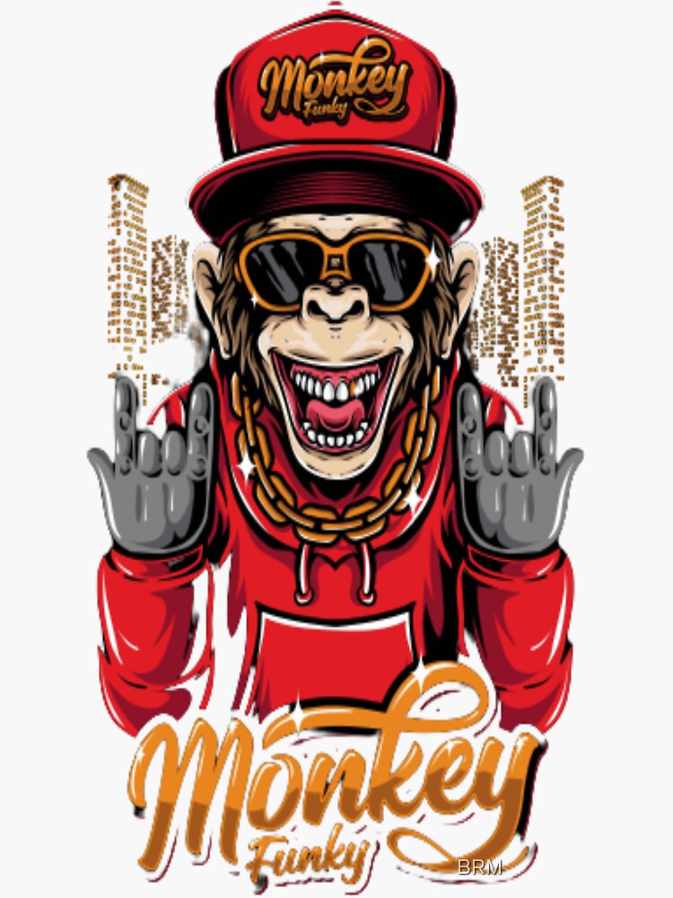 "Monkey Funky" Sticker for Sale by FROM-0-TO-HERO | Redbubble