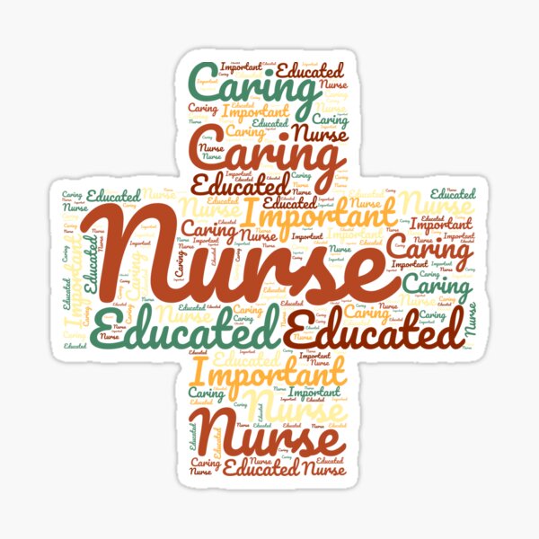 "Nurse Shape Cloud Caring Educated Important Medic Symbol" Sticker for ...