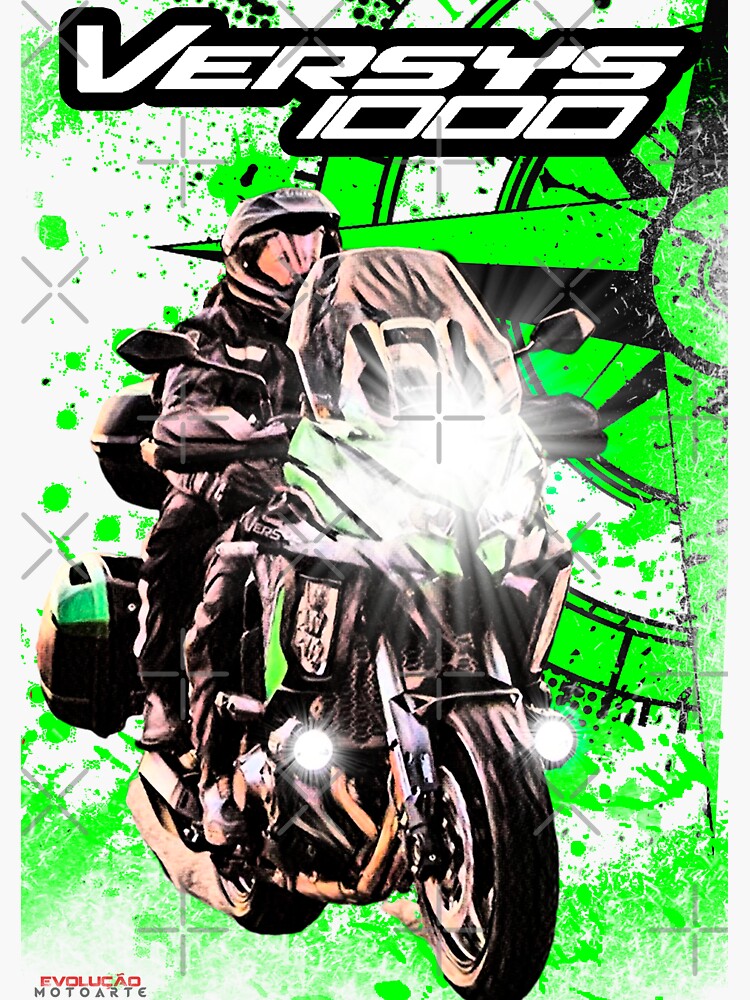 "Kawa Versys Touring 1000 Rider" Sticker for Sale by Evomotoarte ...