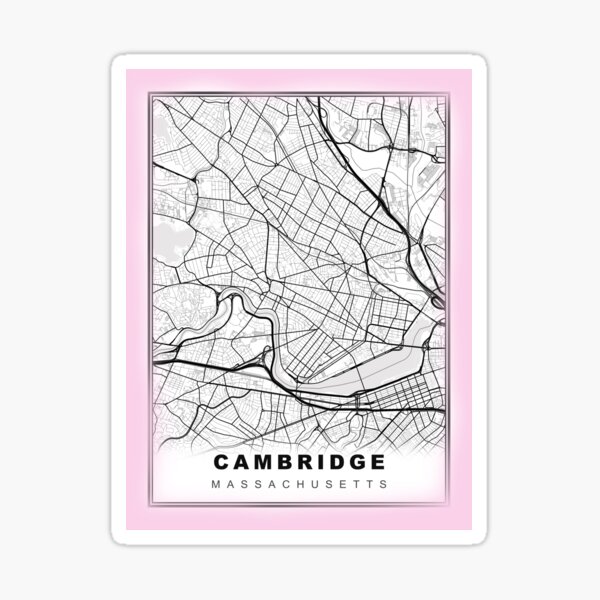 "Minimalist Cambridge Map" Sticker for Sale by sibudas | Redbubble